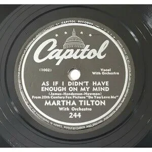 Capitol | Media | 78 Pop Martha Tilton Ah Yes Theres Good Blues Tonight ...